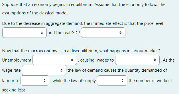 Solved Suppose that an economy begins in equilibrium. Assume | Chegg.com