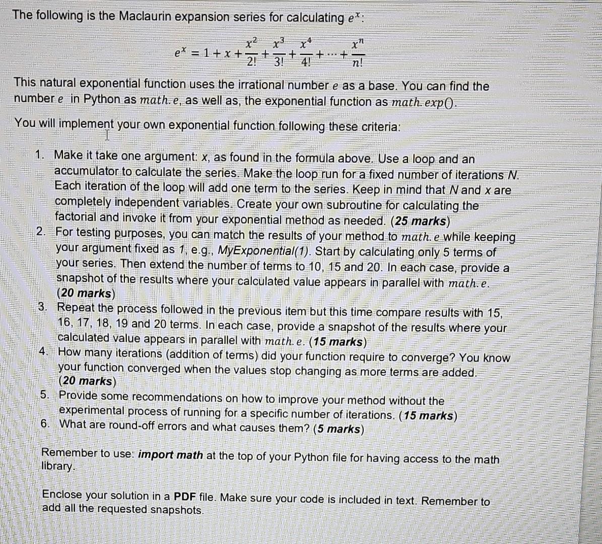 Solved The following is the Maclaurin expansion series for | Chegg.com