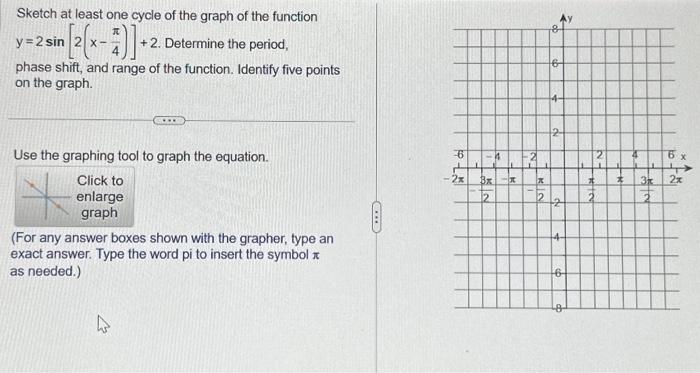 Solved Sketch at least one cycle of the graph of the | Chegg.com