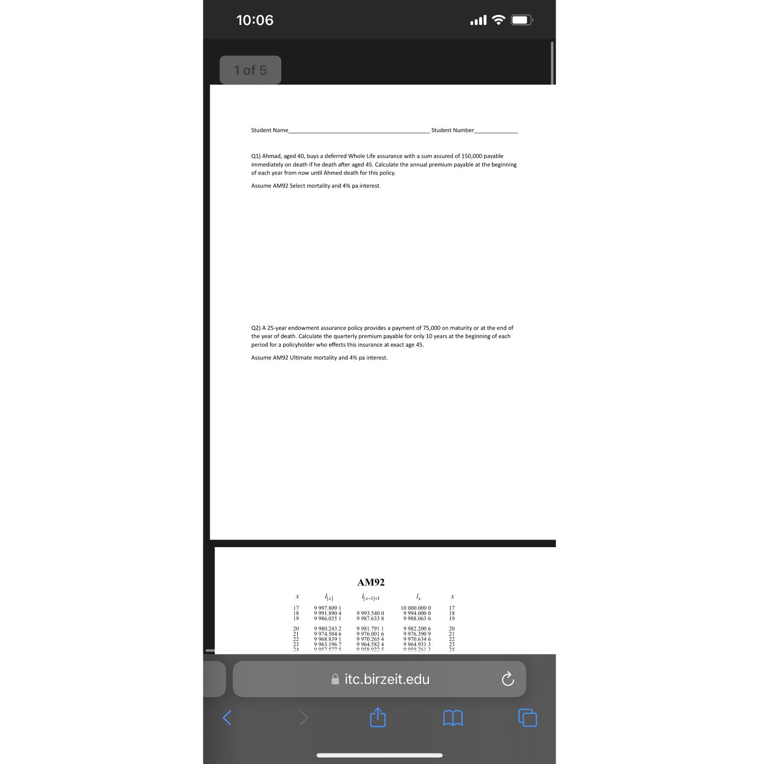 10:06\\nall\\nг\\n1 of 5\\nStudent Name\\nStudent | Chegg.com