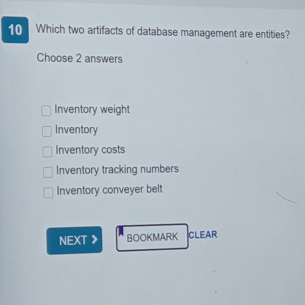 Solved 9 What Is An Attribute A Tuple O A Row A Column O A