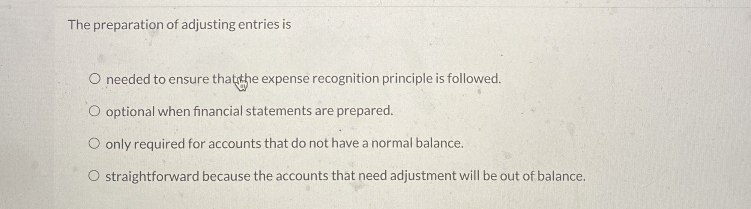 Solved The preparation of adjusting entries isoptional when | Chegg.com