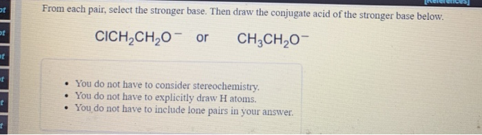Solved at From each pair, select the stronger base. Then | Chegg.com