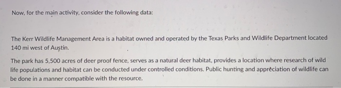 Solved Now, for the main activity, consider the following | Chegg.com
