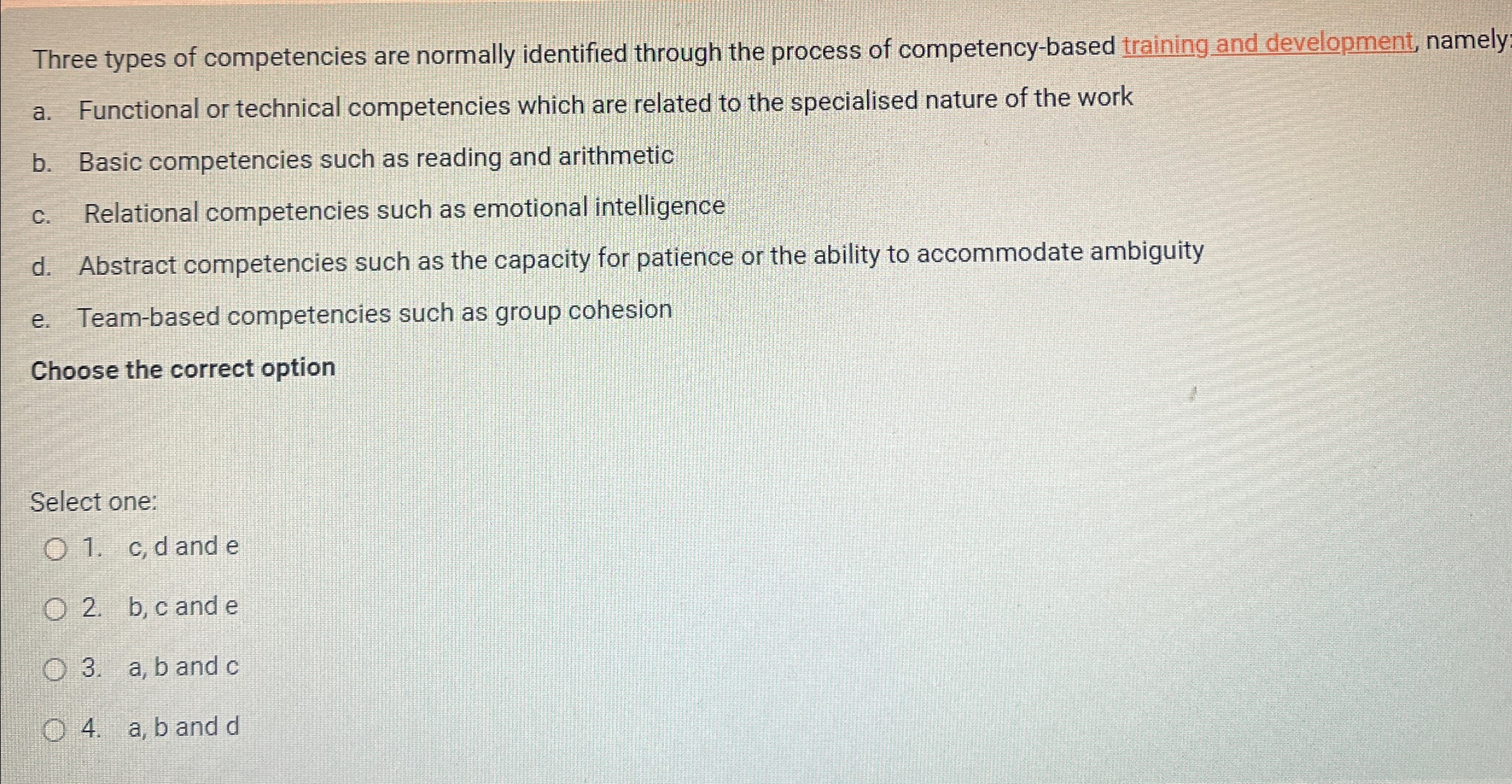 Solved Three types of competencies are normally identified | Chegg.com