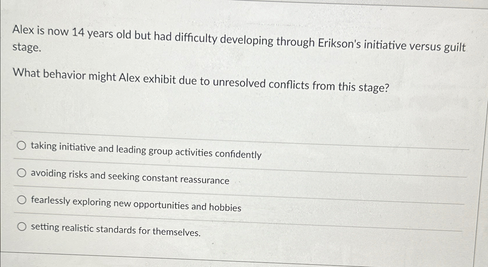 Solved Alex is now 14 ﻿years old but had difficulty | Chegg.com