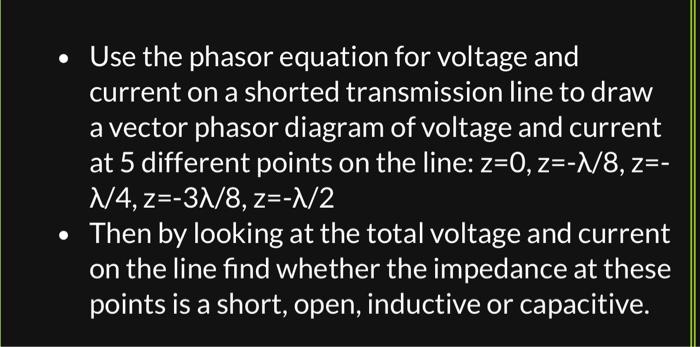 Solved - Use the phasor equation for voltage and current on | Chegg.com
