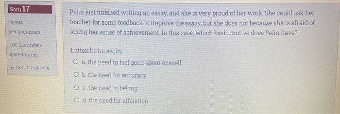 Solved Soru 16 When we commit the fundamental attribution | Chegg.com