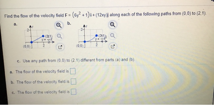 Solved Find the flow of the velocity field F = (6y2 + 1)i + | Chegg.com