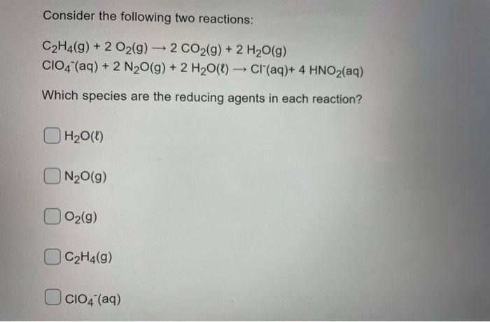 Solved Consider the following two reactions: C2H4(9) + 2 | Chegg.com