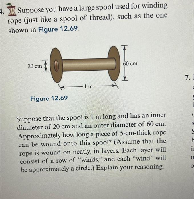 Solved T Suppose you have a large spool used for winding | Chegg.com Solved T Suppose you have a large spool used for winding | Chegg.com