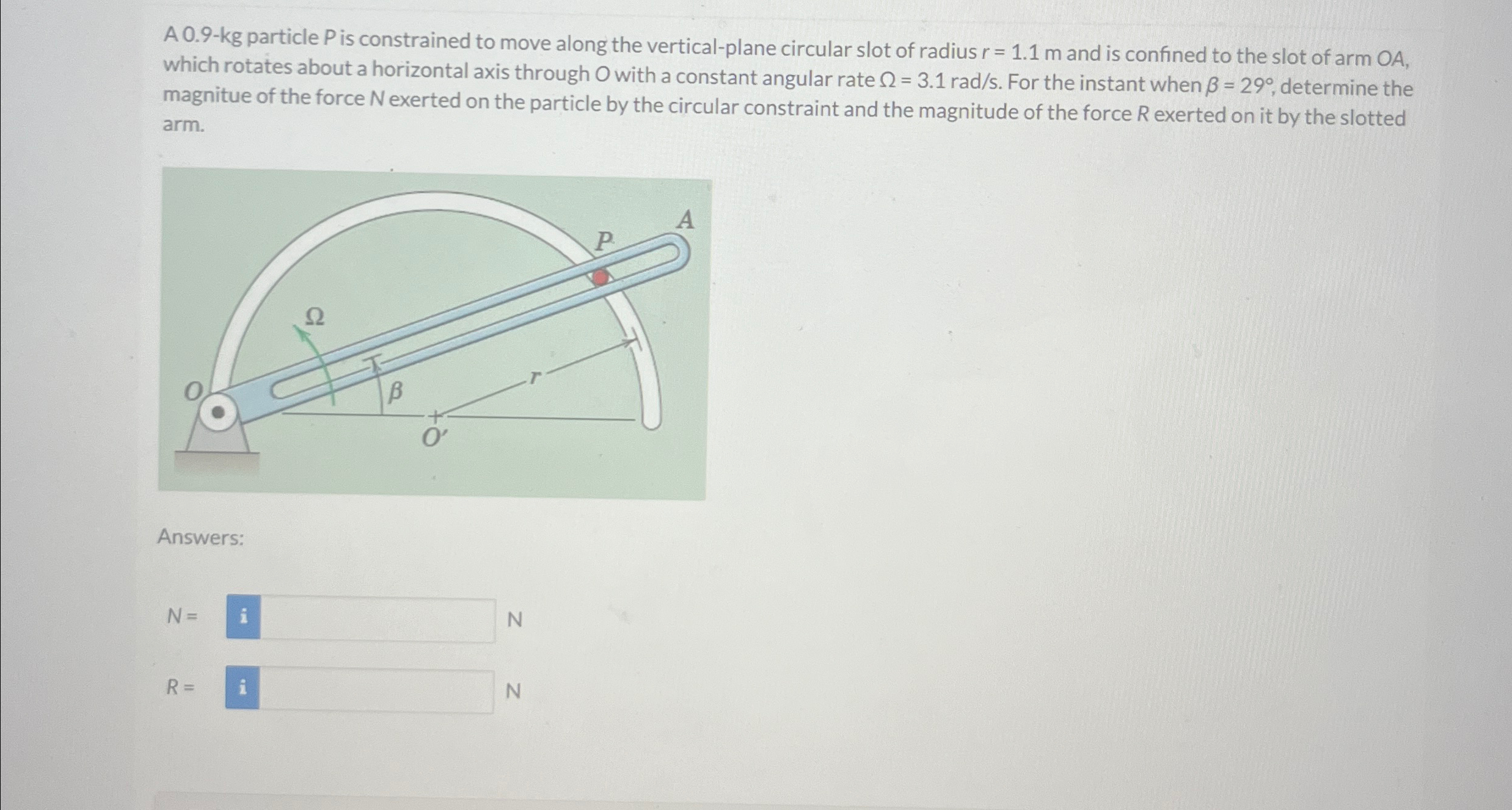 Solved A 0.9-kg particle P ﻿is constrained to move along the | Chegg.com