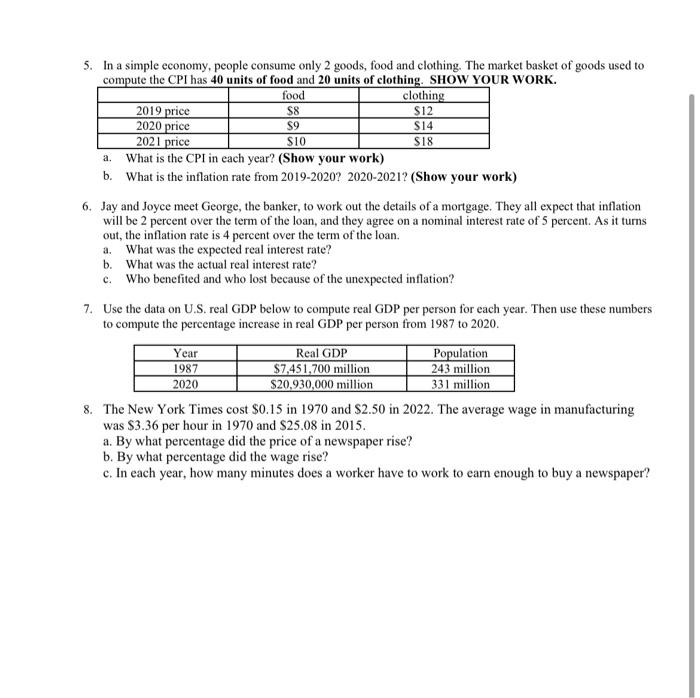 Solved Short Answer Use the table above to answer the | Chegg.com