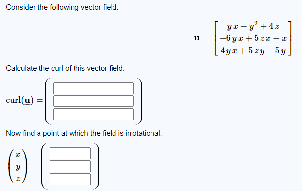 Solved Consider the following vector | Chegg.com