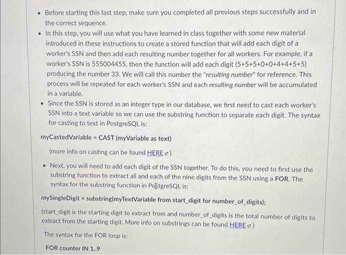 - Before starting this last step, make sure you | Chegg.com