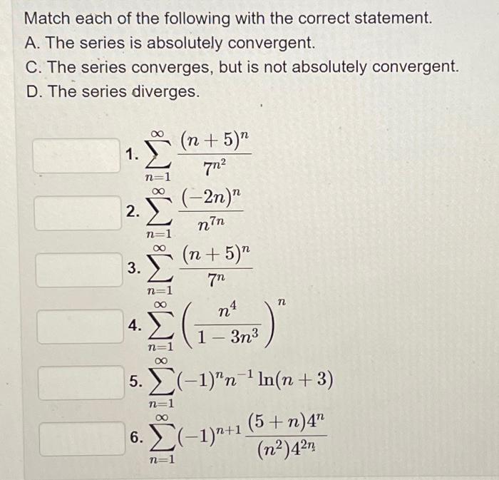 Solved Match each of the following with the correct | Chegg.com