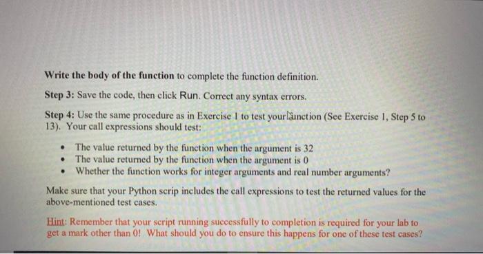 Solved Exercise 2 In a previous lab, you wrode Python code | Chegg.com