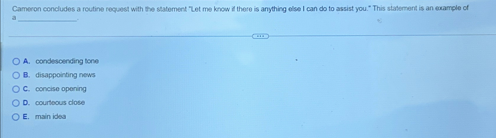 Solved Cameron concludes a routine request with the | Chegg.com
