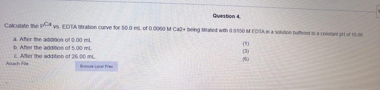 Solved Calculate the PCa vs. EDTA titration curve for 50.0 | Chegg.com