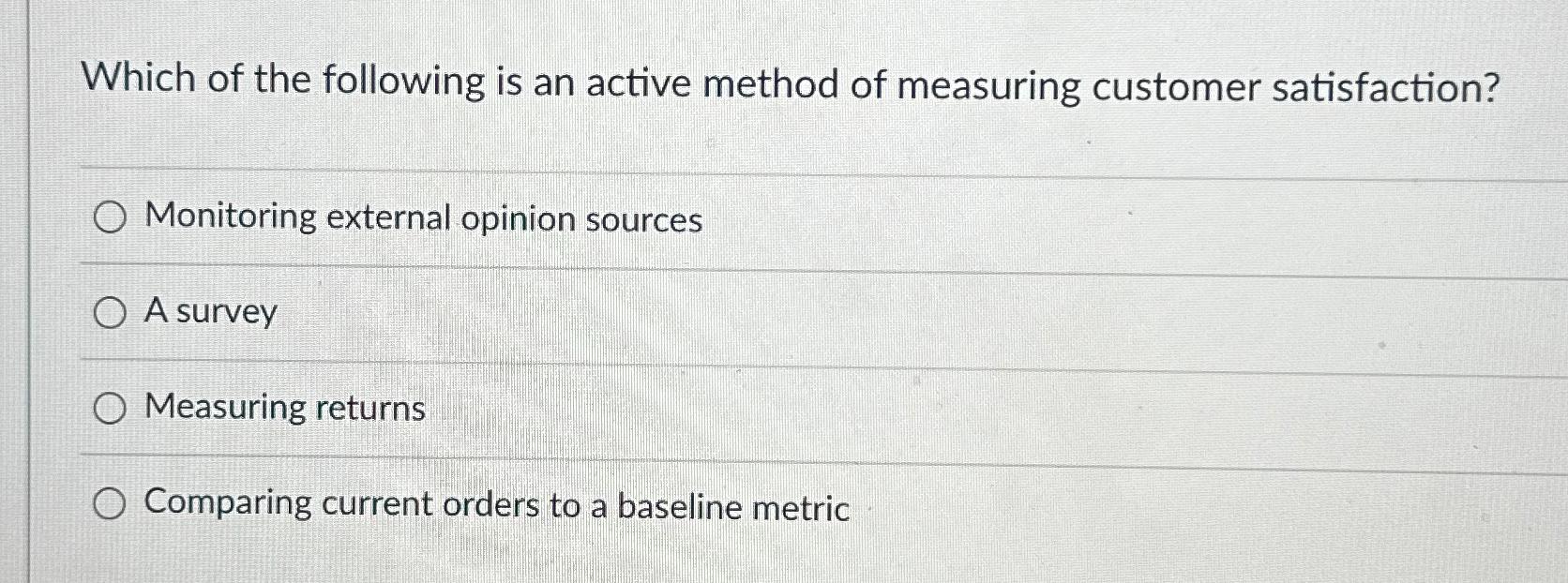 Solved Which of the following is an active method of | Chegg.com
