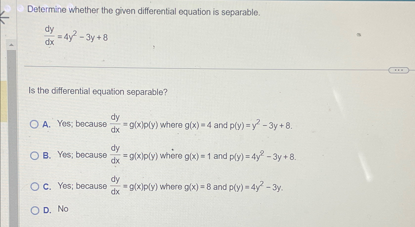 Solved Determine Whether The Given Differential Equation Is
