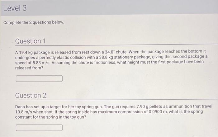Solved A 19.4 kg package is released from rest down a 34.0∘ | Chegg.com