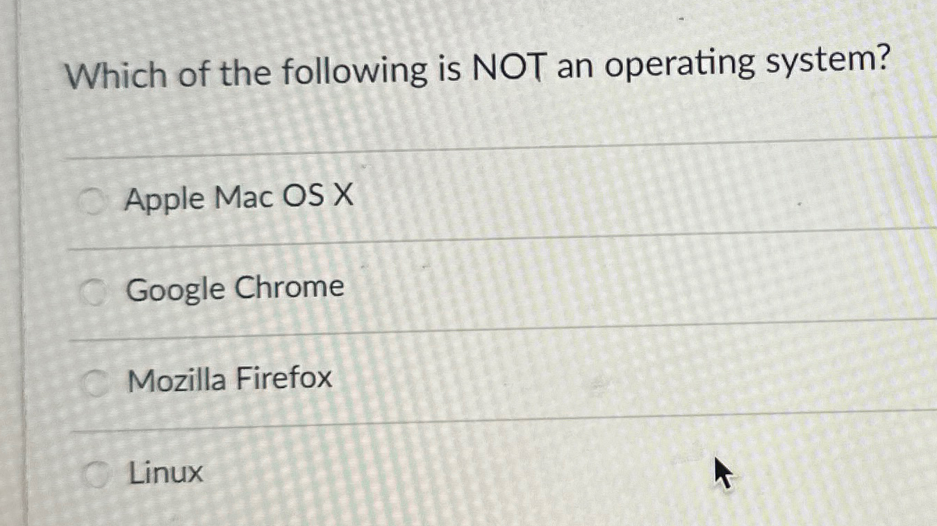 Solved Which of the following is NOT an operating | Chegg.com