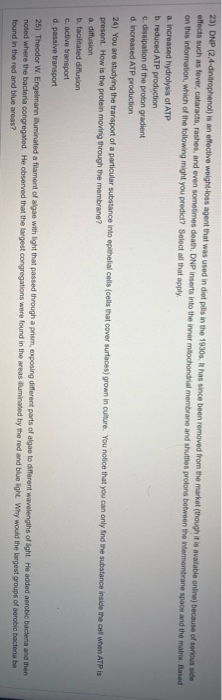 Solved 23) DNP (2.4-dinitrophenol) is an effective weight | Chegg.com