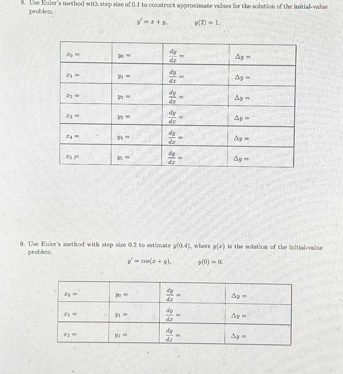 Solved Use Euler's method with step size of 0.1 ﻿to | Chegg.com