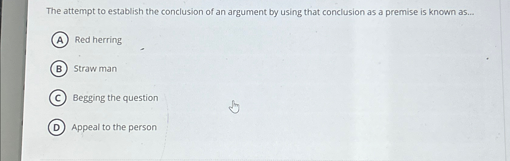 Solved The attempt to establish the conclusion of an | Chegg.com