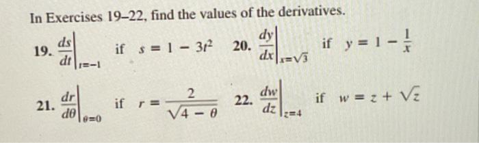 Solved In Exercises 19-22, find the values of the | Chegg.com