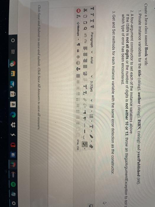 Solved Create A Java Class Named Book With 1 Private 