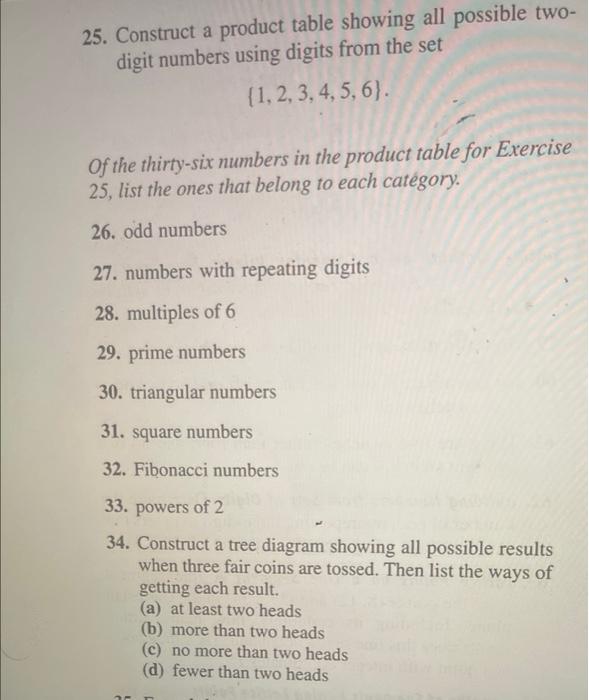 Solved 25. Construct a product table showing all possible | Chegg.com