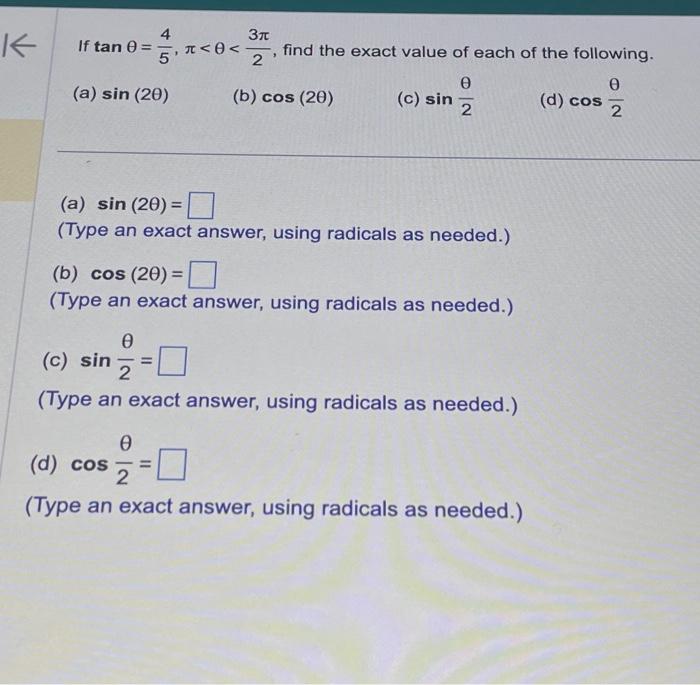 If tanθ=54,π