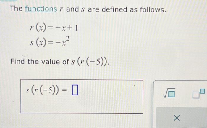 Solved The functions r and s are defined as follows. | Chegg.com