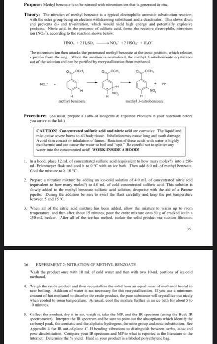 Solved 5 When Methyl Benzoate Dissolves In Sulfuric Acid A