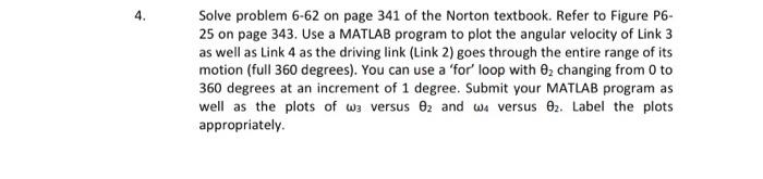Solved "76-62 Figure P6-25 (p. 343) shows a drag link | Chegg.com