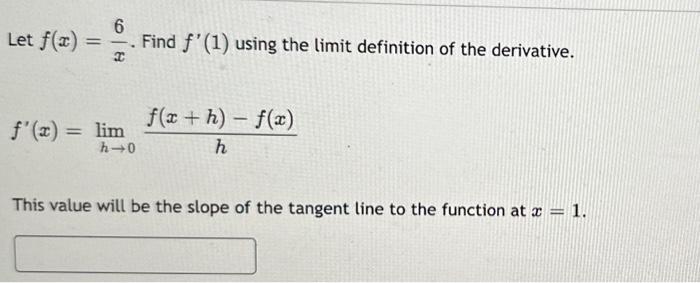 Solved Let f(x)=5x2. Find f′(2) using the limit definition | Chegg.com