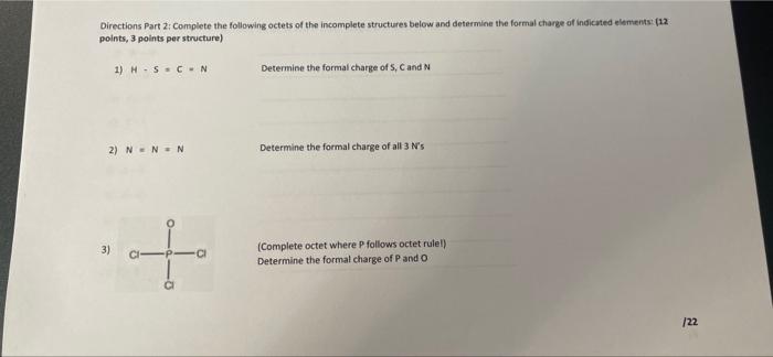 Solved Directions Part 2; Complete the following octets of | Chegg.com