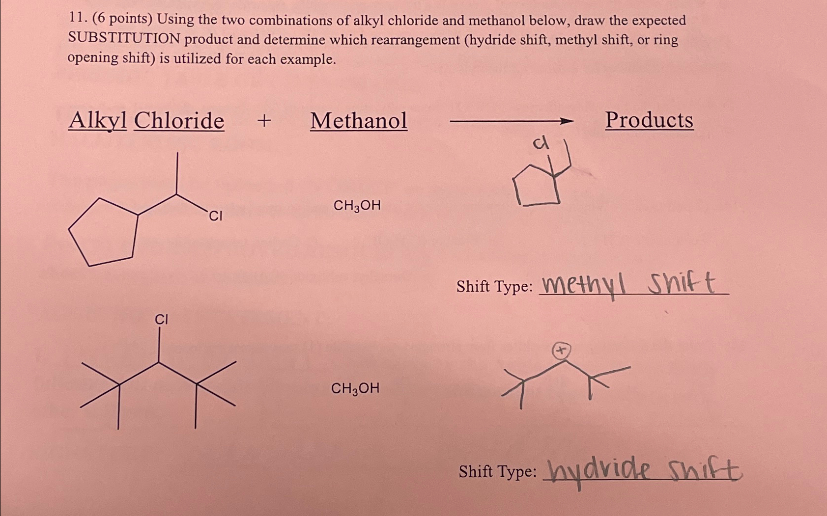 Solved (6 ﻿points) ﻿Using the two combinations of alkyl | Chegg.com
