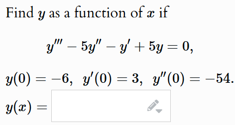 Solved Find y as ﻿a function | Chegg.com