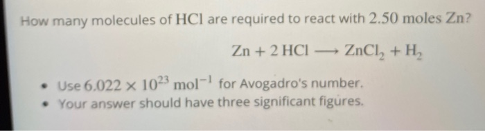 Solved How many molecules of HCl are required to react with | Chegg.com