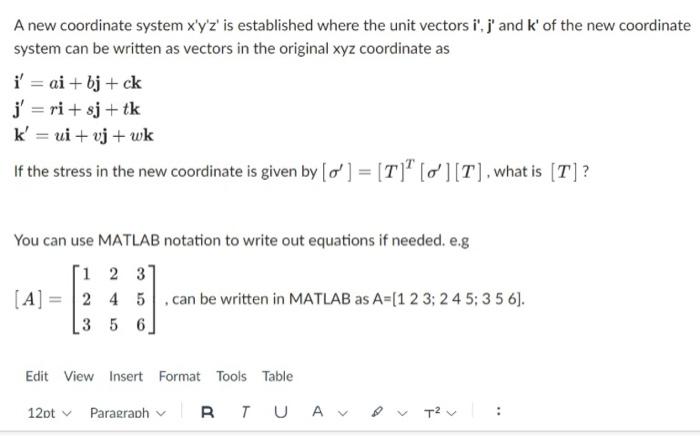 Solved A new coordinate system x′y′z ' is established where | Chegg.com