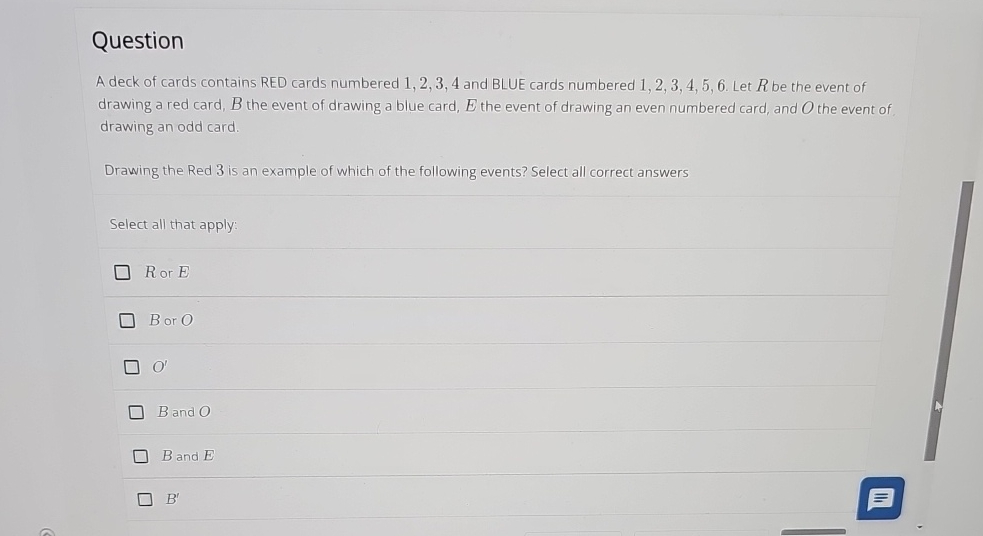 Solved QuestionA deck of cards contains RED cards numbered | Chegg.com