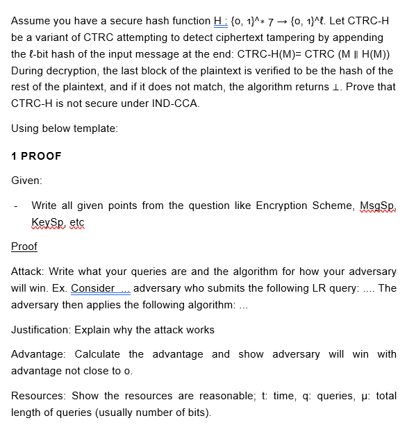 Solved Assume you have a secure hash function H : | Chegg.com