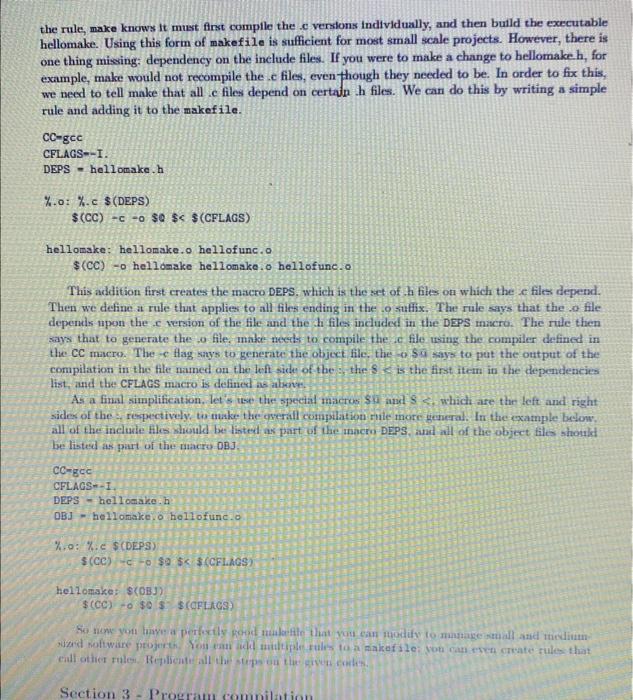 Solved Section 2 - Maketiles Hakefiles are a simple way to | Chegg.com