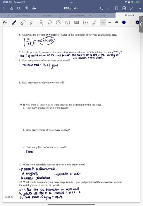 Lab 4 Data Sheet: The Percentage Composition of a | Chegg.com