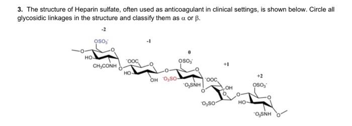 Solved 3. The structure of Heparin sulfate, often used as | Chegg.com