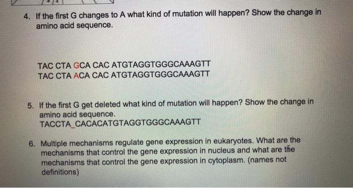 Solved 1. Write down the complementary DNA sequence. | Chegg.com