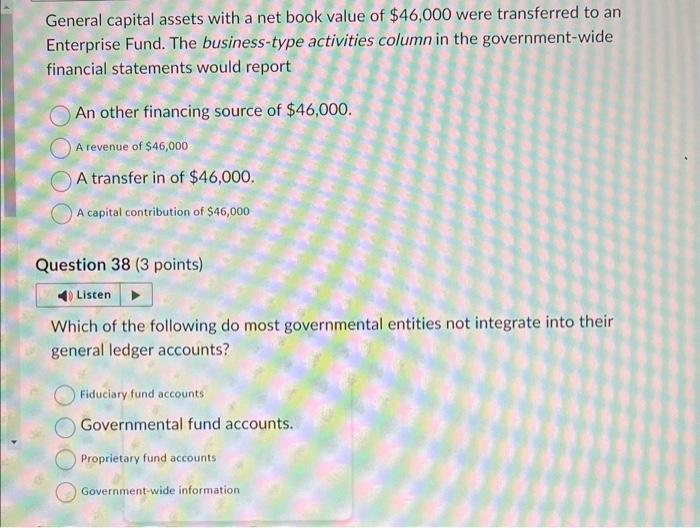 Solved General capital assets with a net book value of | Chegg.com